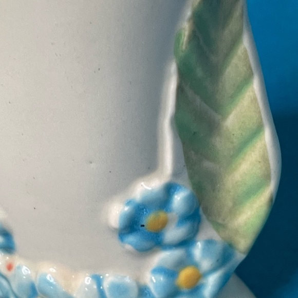 Accents | Vintage Forget Me Not Ceramic Vase Made In Usa Blue Floral ...